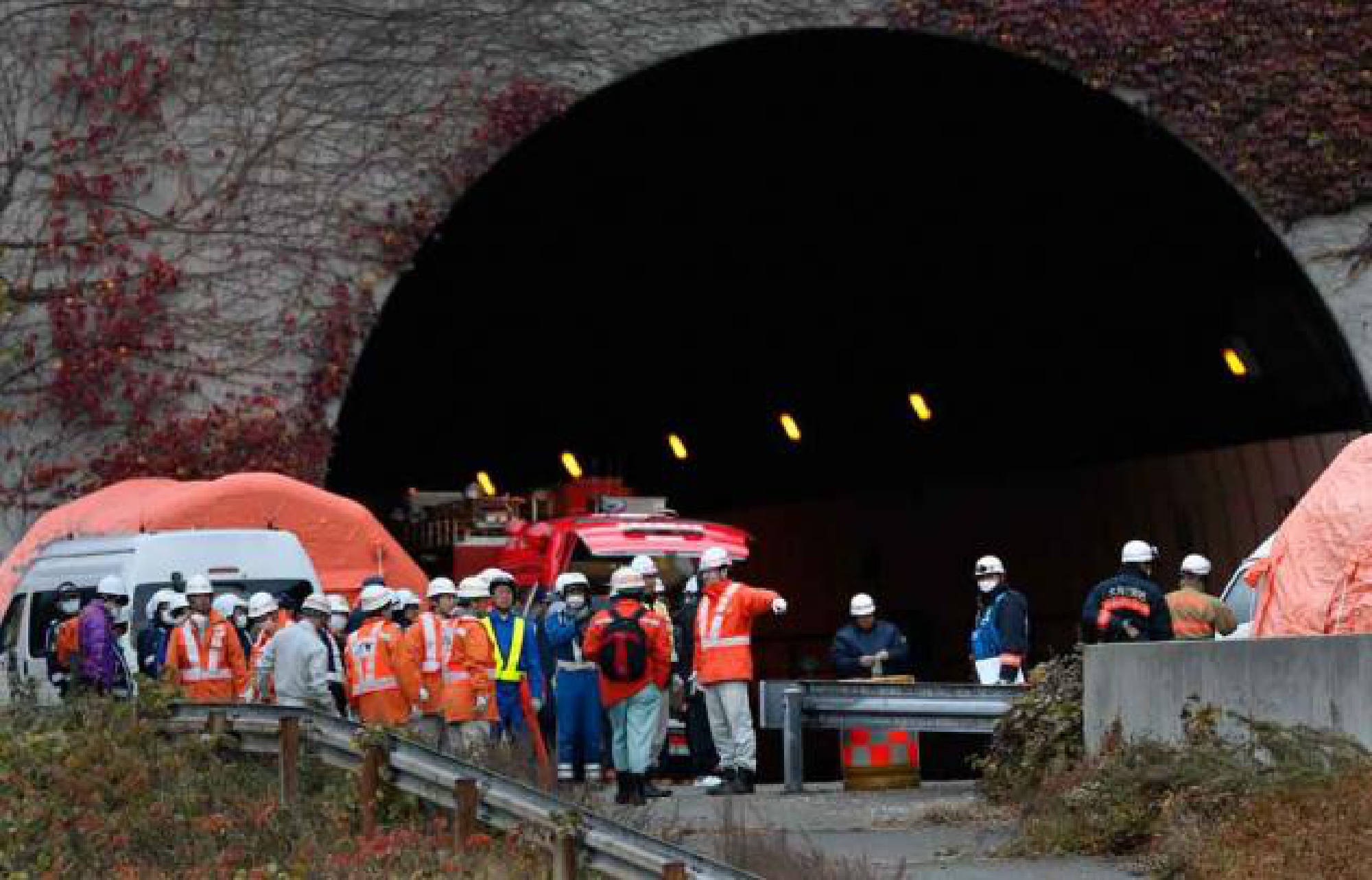 Several feared dead in highway tunnel collapse