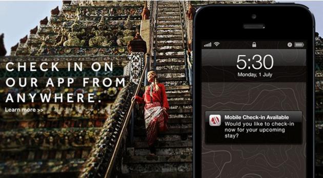 Checking in with an app
