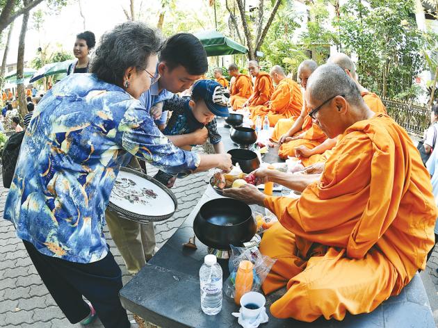 Merit-making activities in major cities around the country