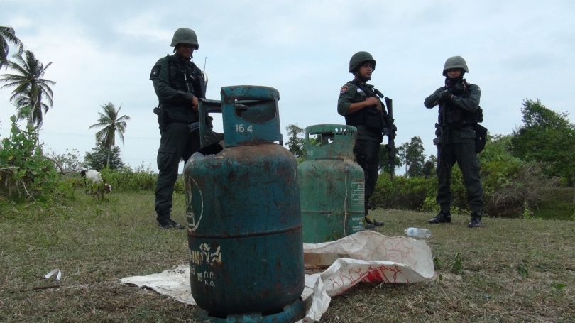 Hunt for 5 insurgents after camp raid