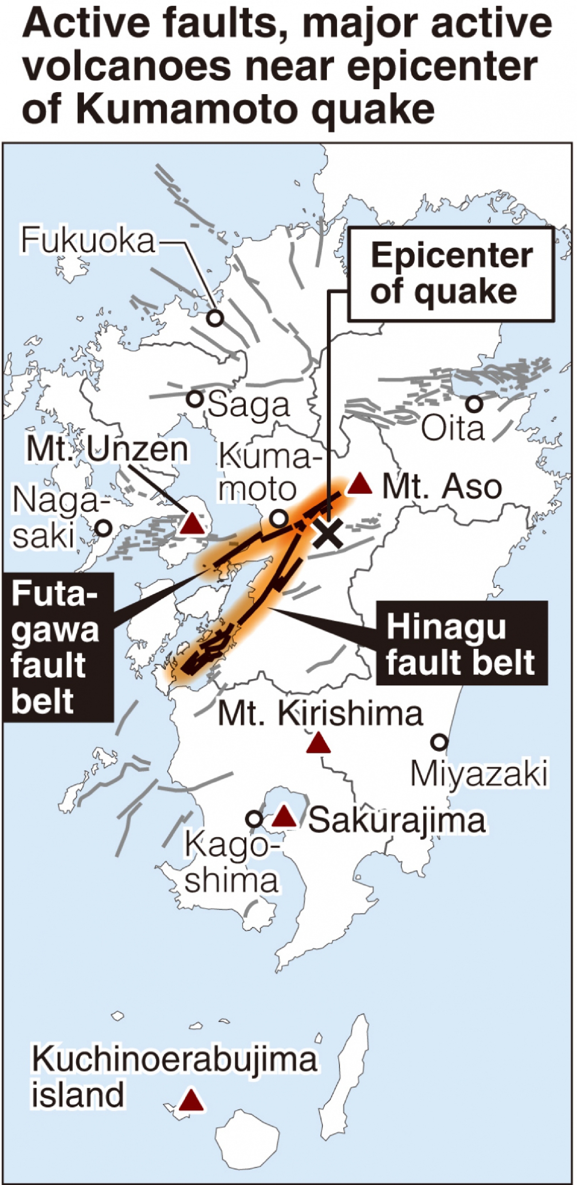 Experts doubt quake will impact volcanoes in Japan's Kyushu region