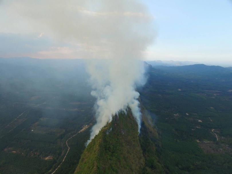 Another fire rages through Phattalung national park