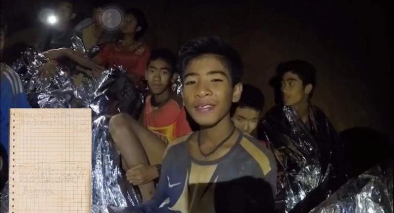 Trapped 13 express their feelings in first letters from cave