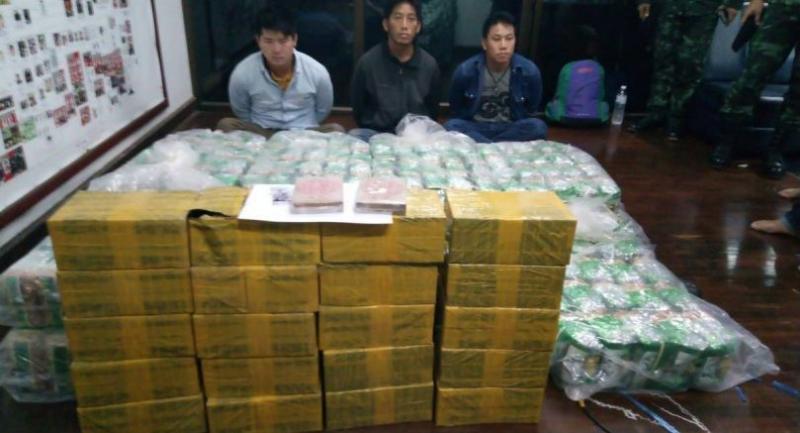 Three Hmong men arrested with 300kg of 'ice, 70kg of heroin in Chiang Rai