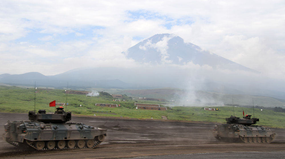 Japan military holds live fire drills at Mt Fuji