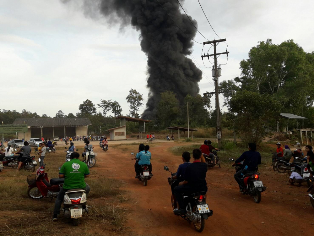 Fire damages rubber plant in Nan