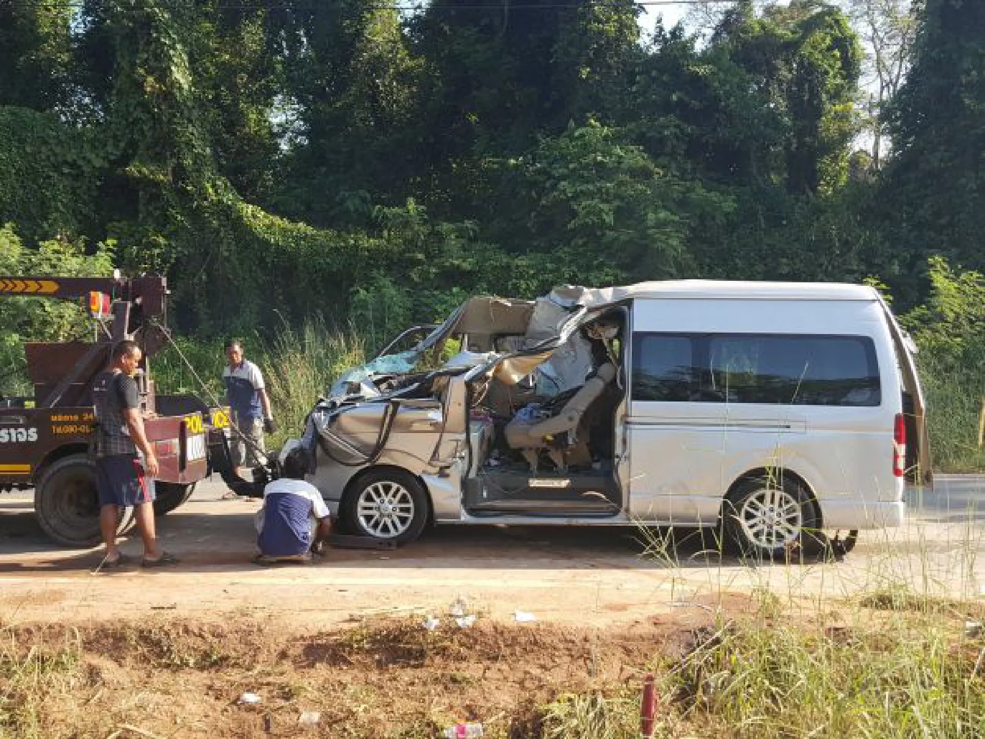 Officials track wild elephant involved in fatal van crash