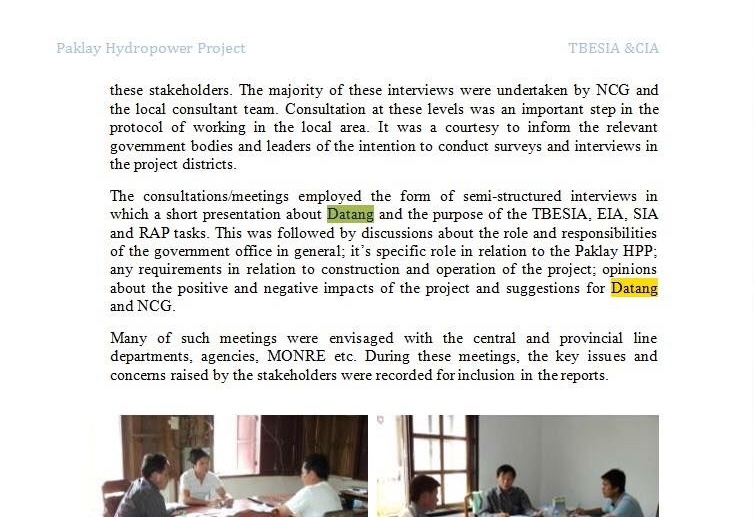 Assessment reports of Pak Lay and Pak Beng dam found to be identical