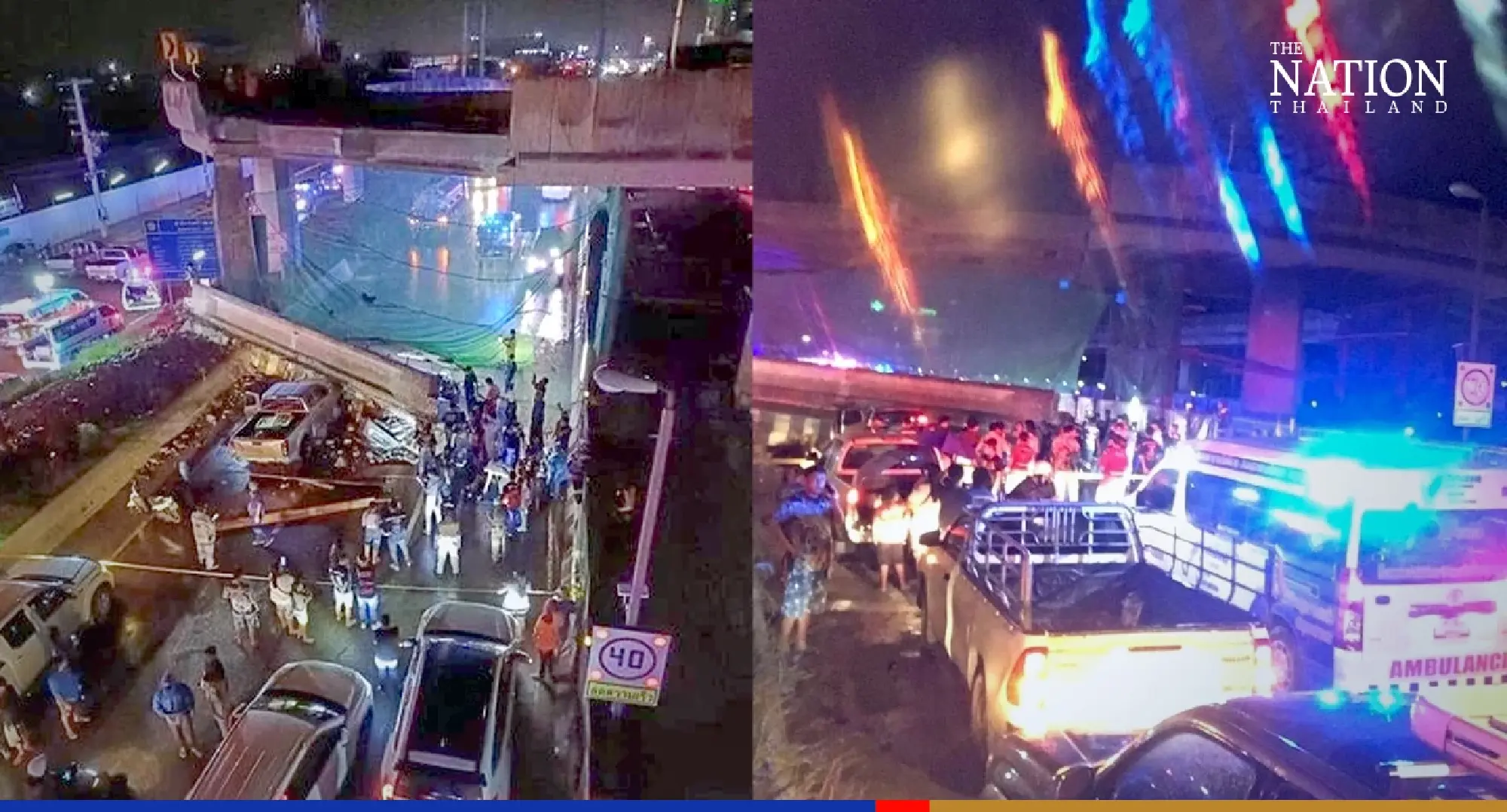 2 killed, 2 injured as beam slips off bridge on Rama II Road