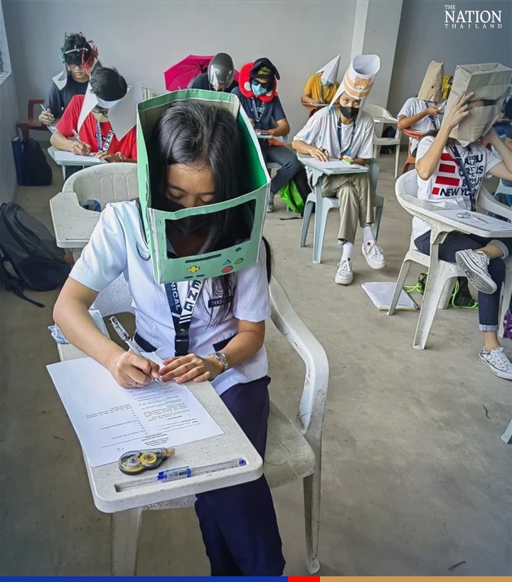 Filipino ‘anti-cheating’ helmets go viral as students take inspiration ...