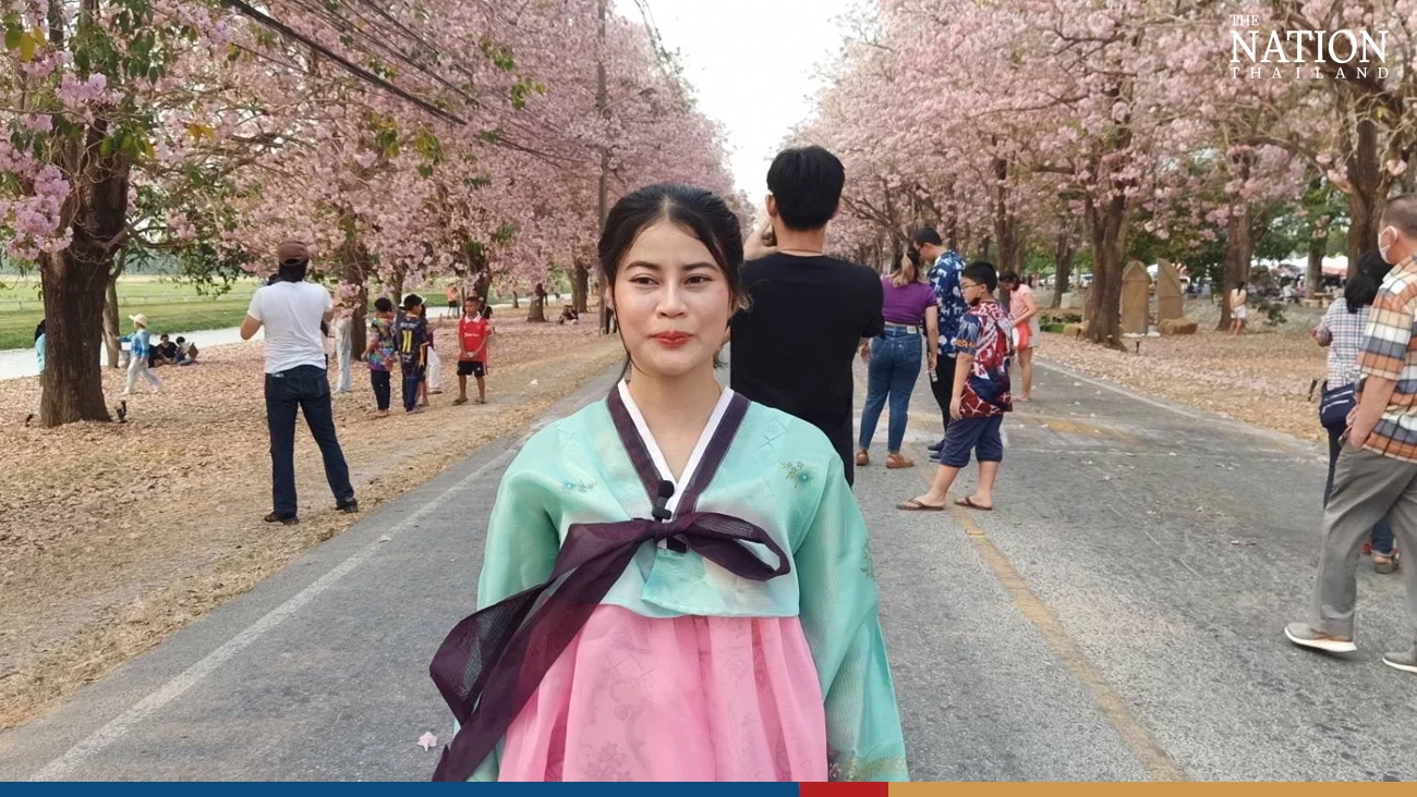 Pink Trumpet trees draw crowds to festival in Nakhon Pathom province