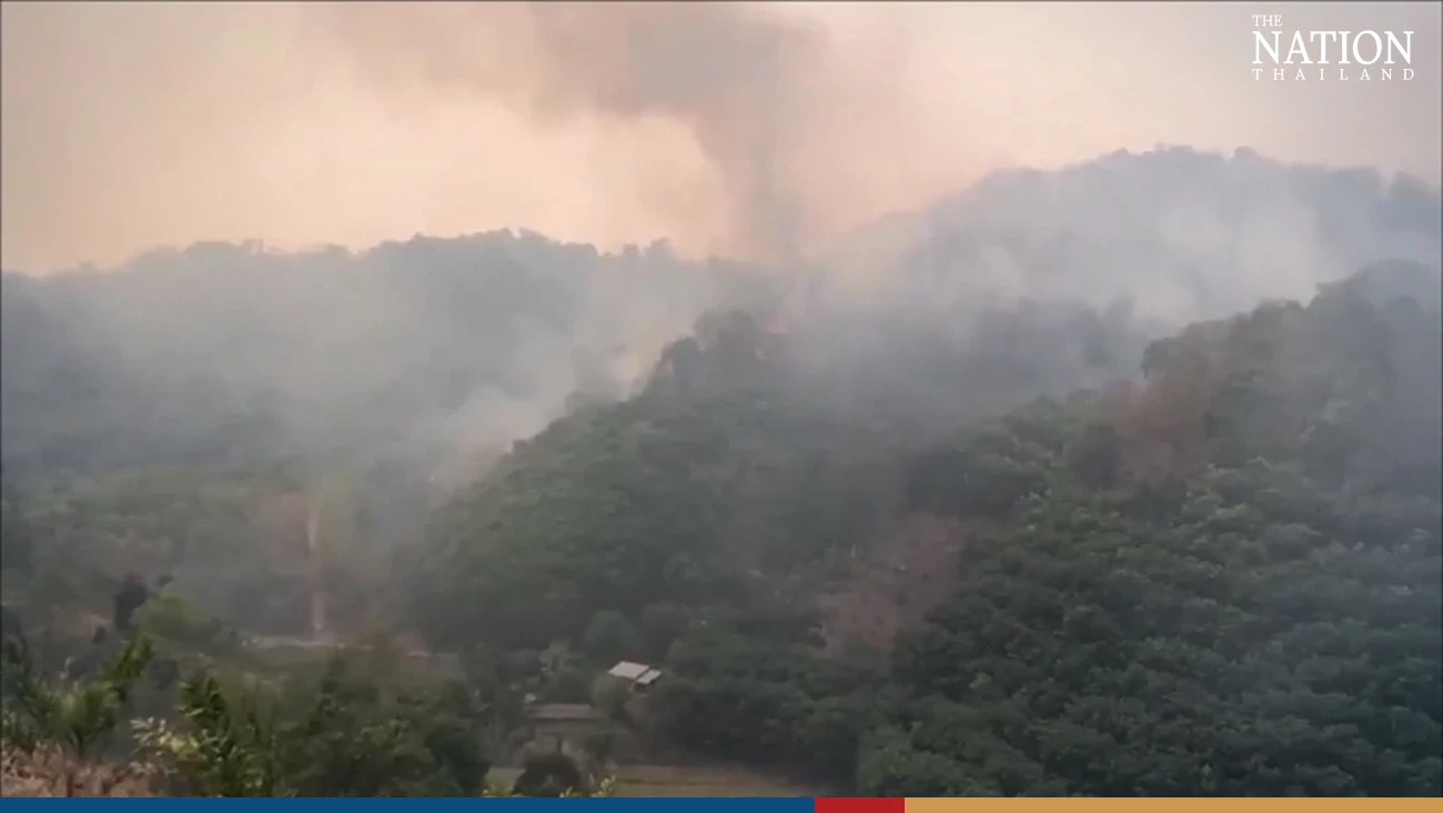 Chiang Rai chokes as battle to halt huge forest fire enters fifth day
