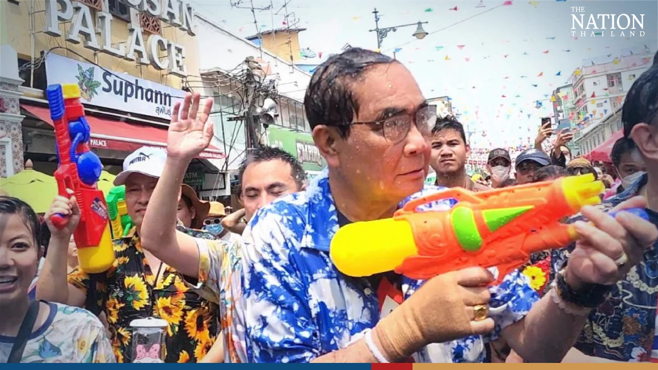 Armed with a water gun, Thai PM joins battle on Khao San Road