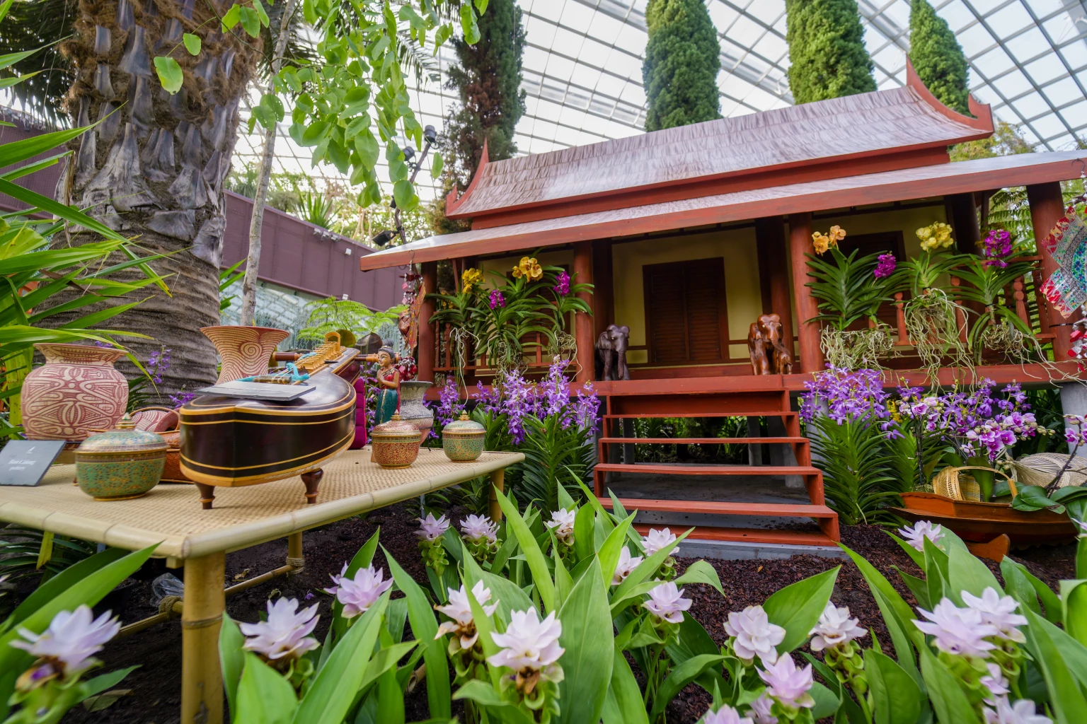 Asian countries of the joint Unesco kebaya bid present orchid display ...