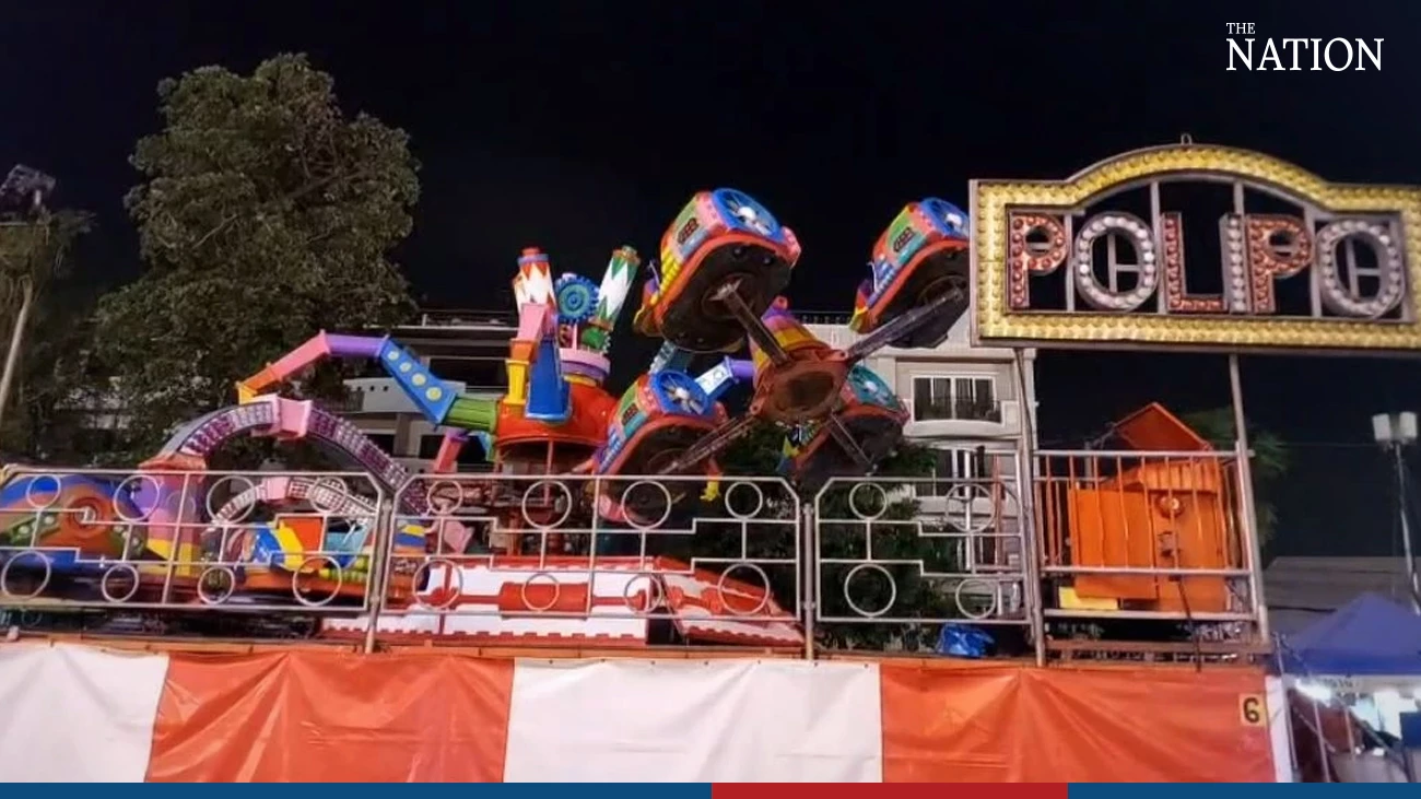 Three injured as giant octopus ride at amusement park crashes