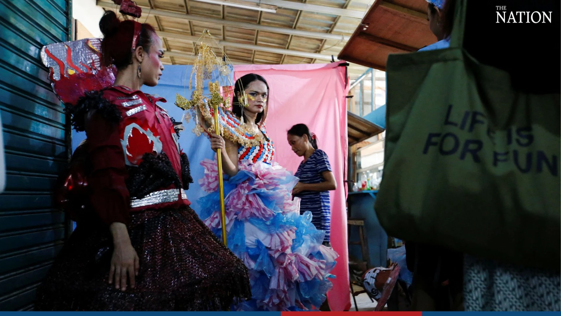 Indonesian transgender community shines spotlight on pollution with fashion
