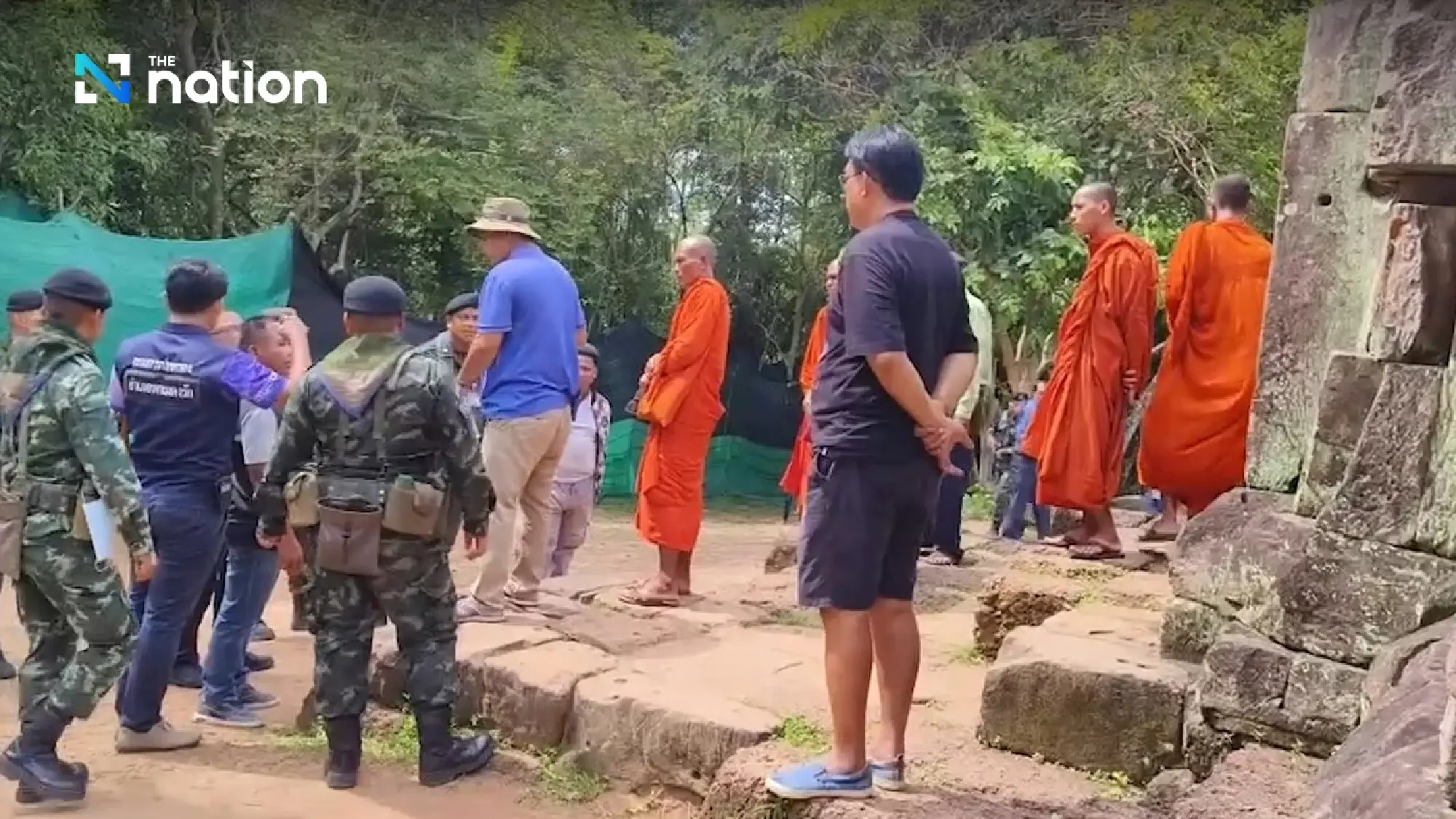 Cambodian nationals stage demonstrations at Ta Krabei and Ta Moan Thom temples