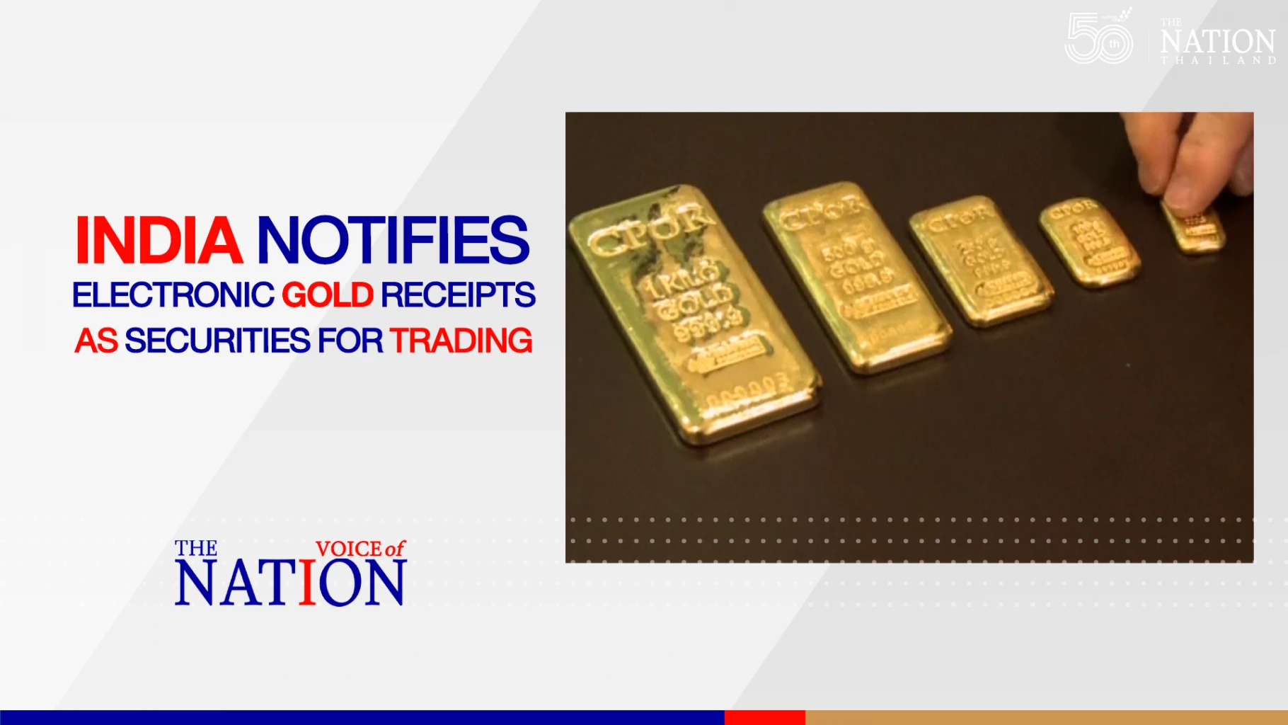 India notifies electronic gold receipts as securities for trading ...