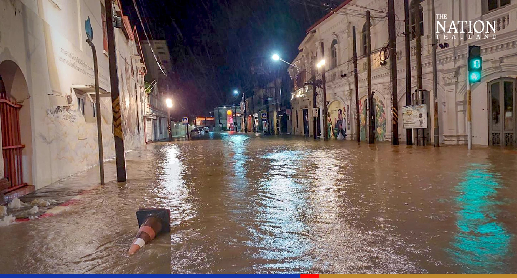 Phuket old town under metre-deep flood after overnight storm