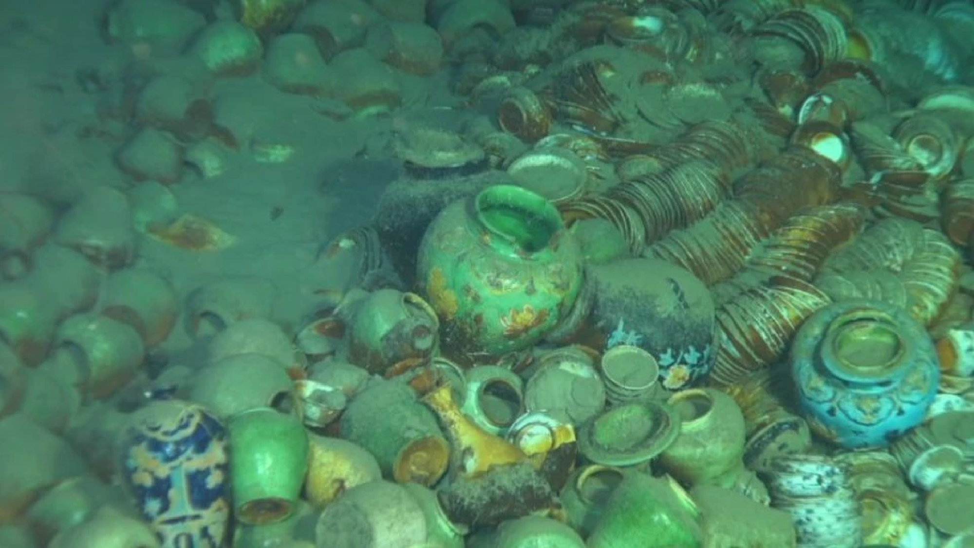Two ancient shipwrecks filled with relics found 1500m undersea